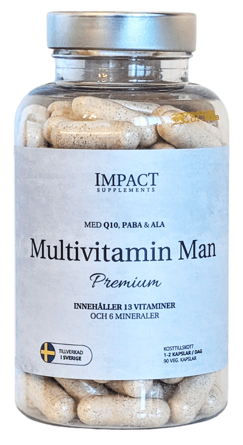 Köp Multivitamin Man - 13 Vitaminer & 6 Mineraler - Impact Supplements